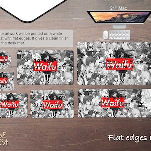 Kawaii Anime Girlfriends Waifu Large Mouse Pad, Cute Gaming Mouse Pad ...