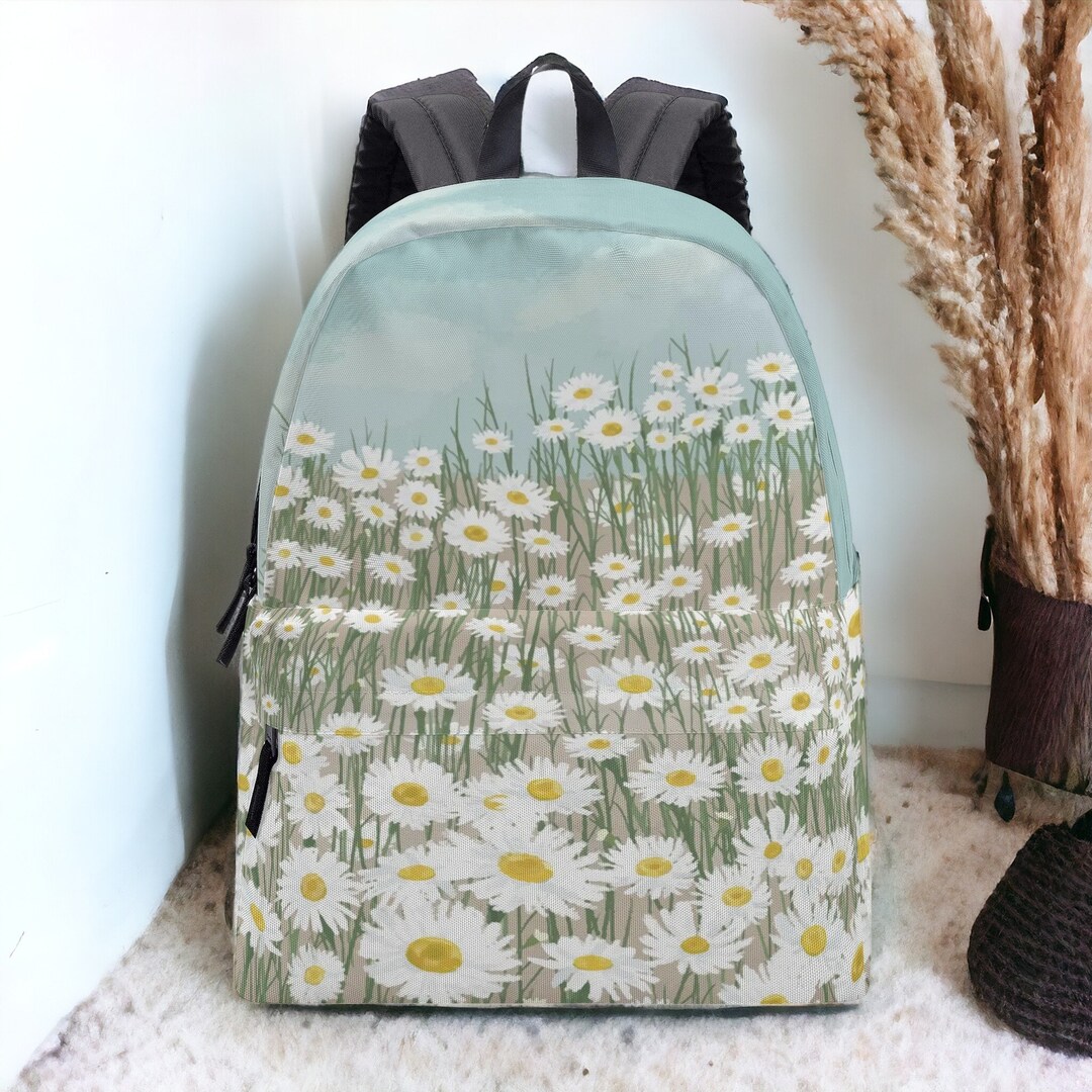 Cottagecore Wildflower Daisy Blue Sky Backpack, S M L Sizes, Back to ...