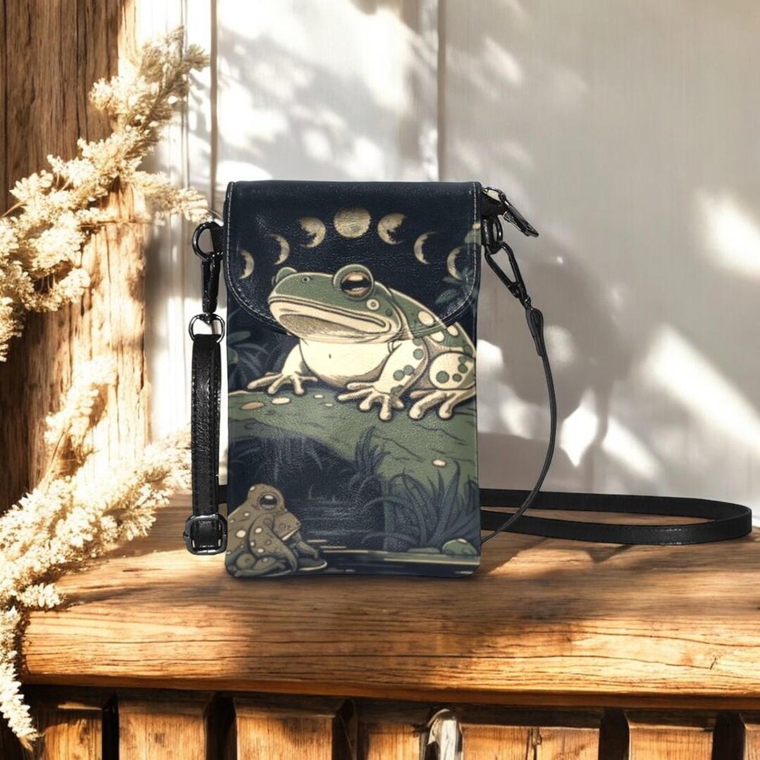 Goblincore Green Frog Passport Wallet Shoulder Strap, Moom Toad Witchy ...