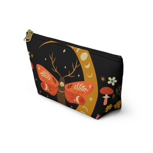 Death Head Moth Moon Phase Mushroom Forest T or Flat Pouch, Witchy ...