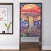 Cottagecore Stained Glass Mushroom Noren Curtain, Hippies Cozy Door ...