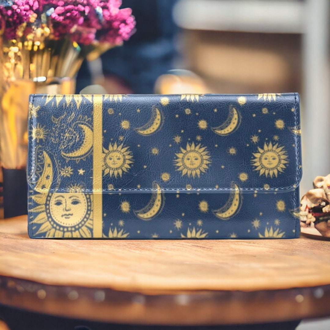 Whimsy Goth Sun Moon Stars Trifold Wallet, Celestial Witchy Eclectic ...