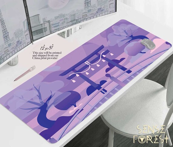 Cute Purple Kawaii Japanese Street Temple Desk Mats Pastel - Etsy