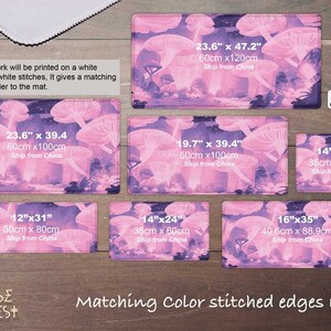 Kawaii Magic Mushroom Pastel Desk Mat, Pink Purple XXL Gaming Mouse Pad ...