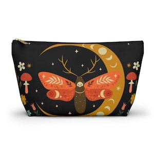 Death Head Moth Moon Phase Mushroom Forest T or Flat Pouch, Witchy ...