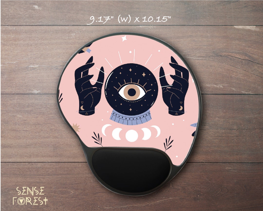 Pink Witch Ergonomic Gel Pad Mouse Pad, Moon Phase Magic Crystal Ball ...
