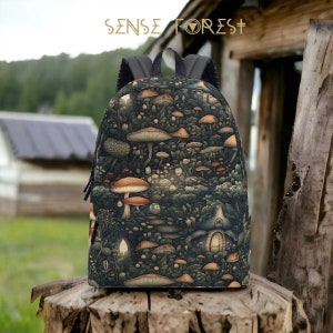 Cottagecore Mushroom Green Forest Fairy House Backpack S M L - Etsy