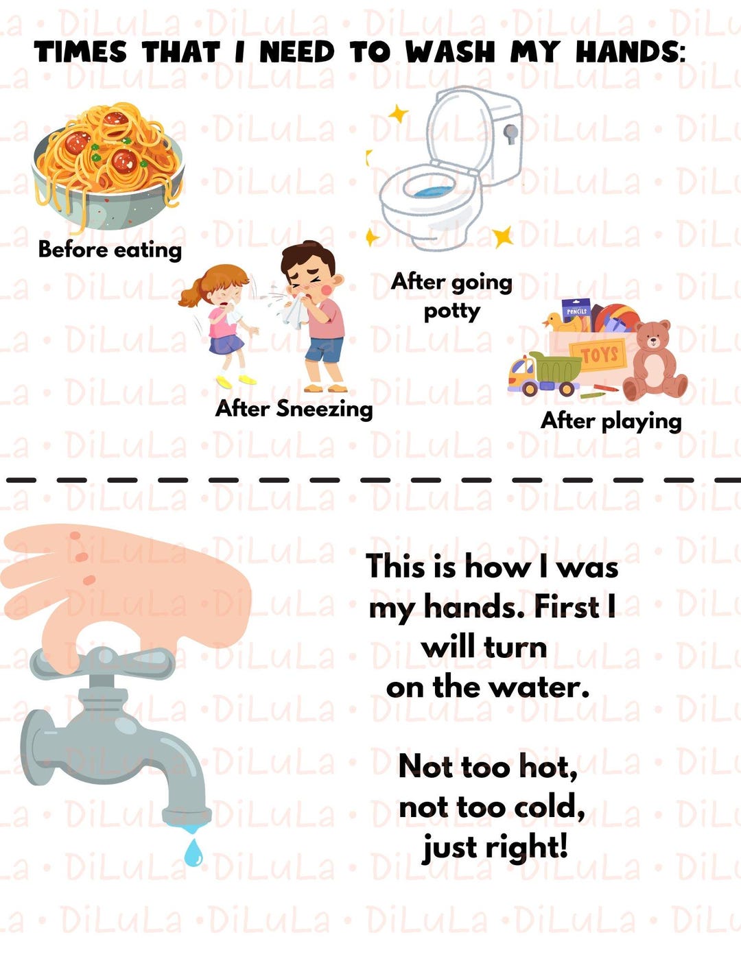 Hand Washing Social Story With a Hand Washing Checklist to Be Used as a ...