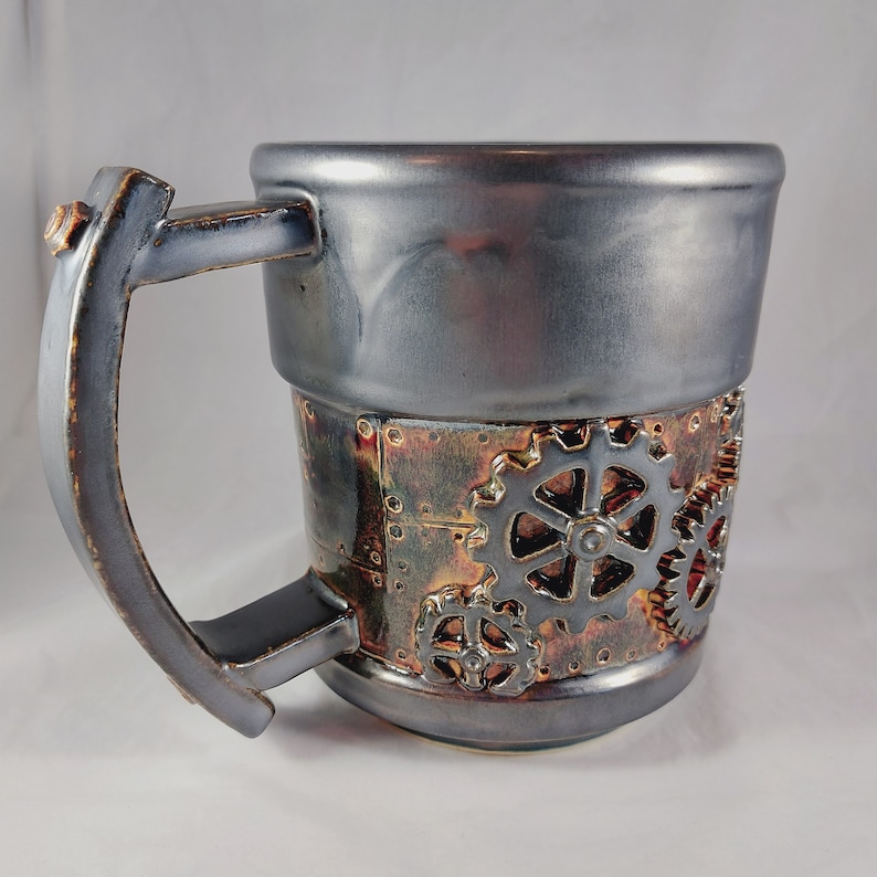 Steampunk Pottery Mug - Etsy