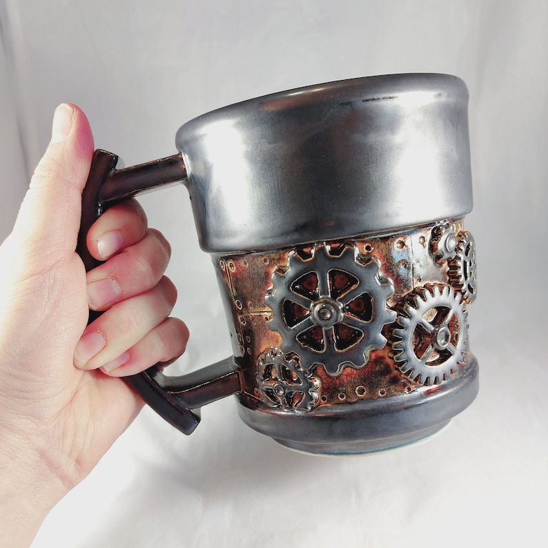 Steampunk Pottery Mug - Etsy