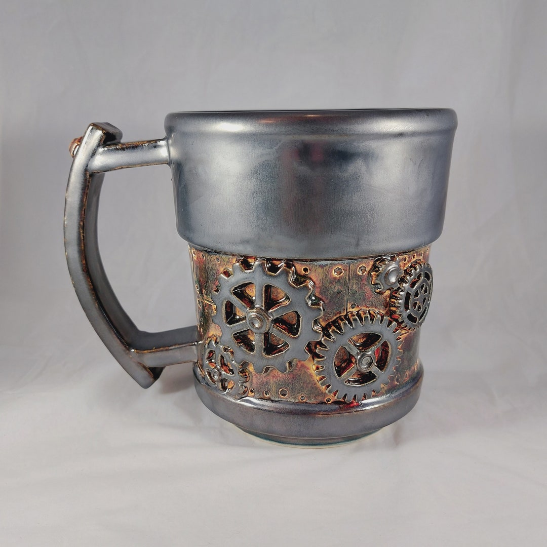 Steampunk Pottery Mug - Etsy