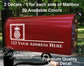Custom Personalized Vinyl Mailbox Decal 4 Set of 2 16 | Etsy