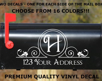 Custom Personalized Vinyl Mailbox Decal 4 Set of 2 20 | Etsy