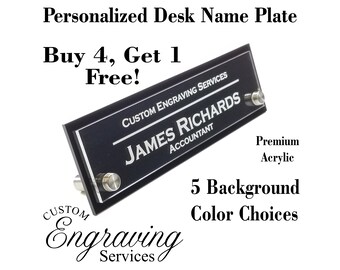 Personalized Desk Plate Custom Engraved HIGH QUALITY Two | Etsy