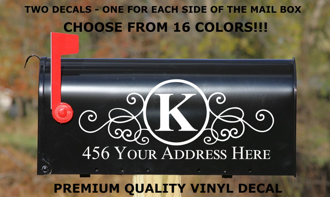 Custom Personalized Vinyl Mailbox Decal #4 - Set of 2 - 20 Colors to ...