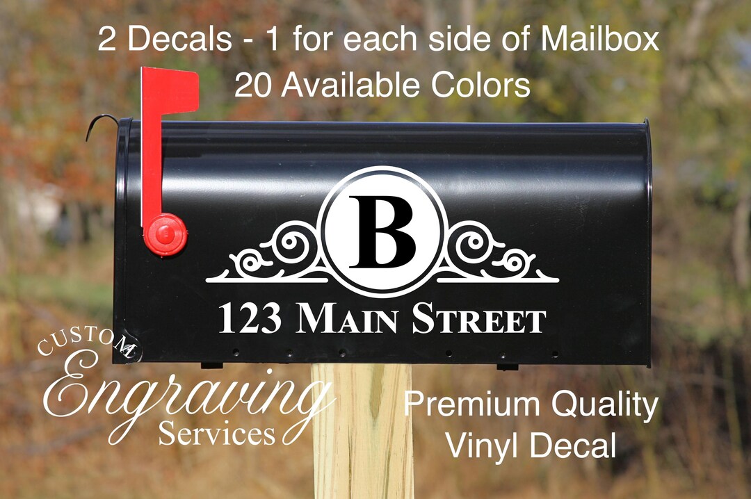 Custom Personalized Vinyl Mailbox Decal #22 - Set of 2 - 20 Colors to ...