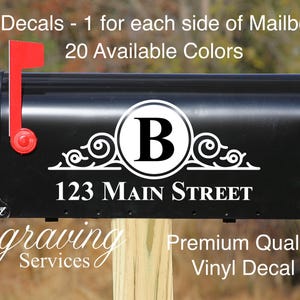 Custom Personalized Vinyl Mailbox Decal #22 - Set of 2 - 20 Colors to ...