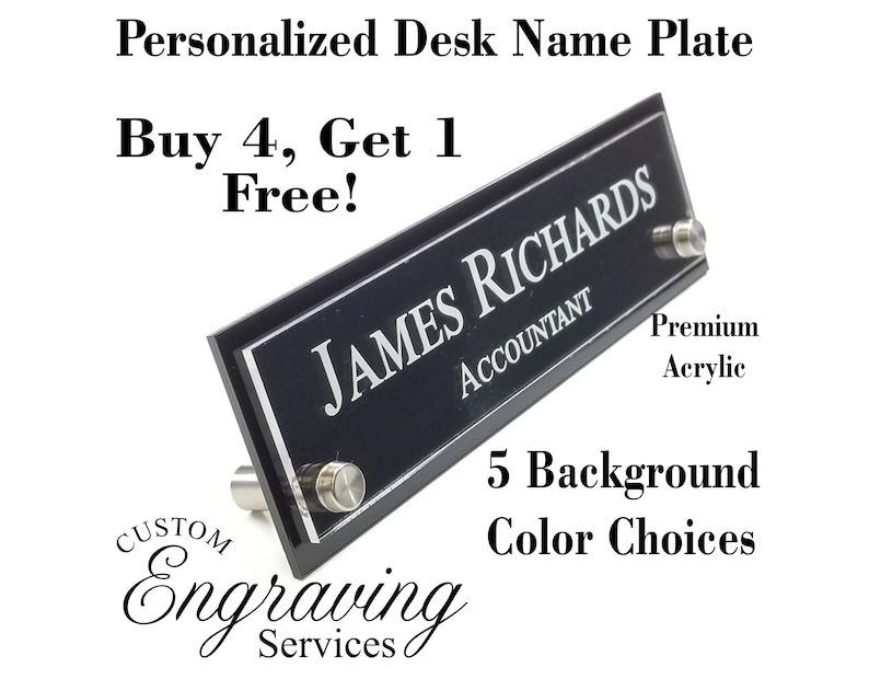 Personalized Desk Plate Custom Engraved HIGH QUALITY Two | Etsy