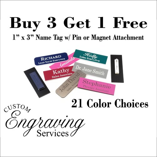Name Tag Badge With Pin or Magnet Attachment Employee - Etsy