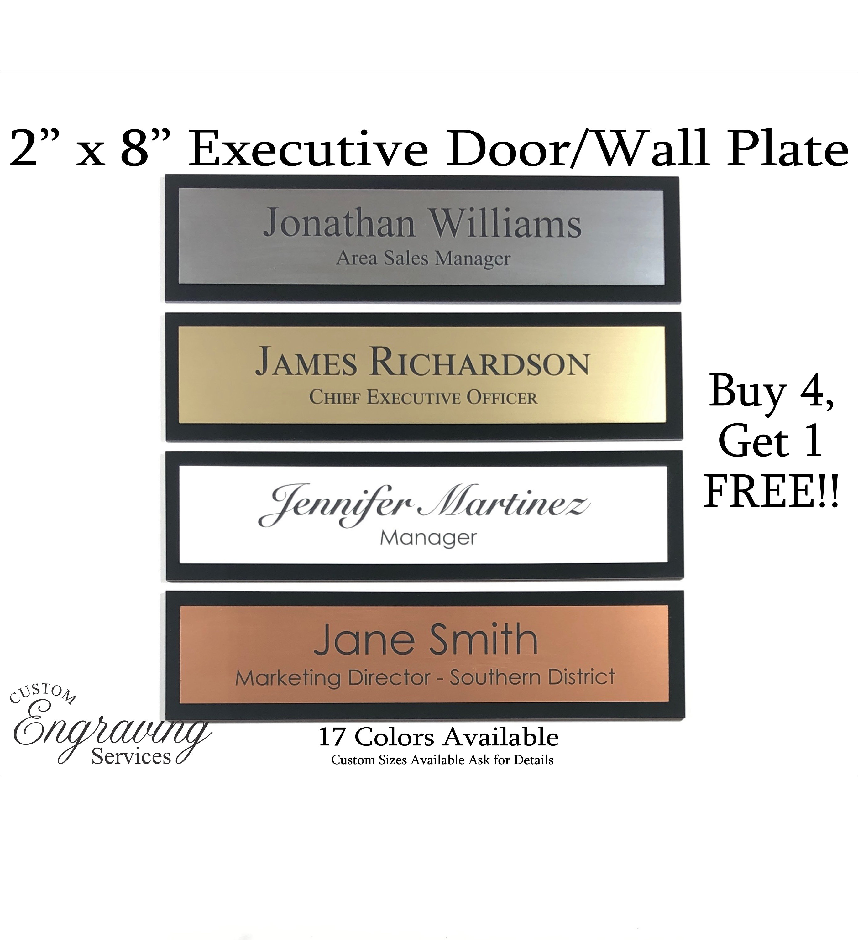 Executive Office Door Plate - Wall Plate HIGH QUALITY Two Tone With ...