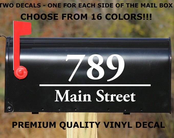 Custom Personalized Vinyl Mailbox Decal #4 - Set of 2 - 20 Colors to ...