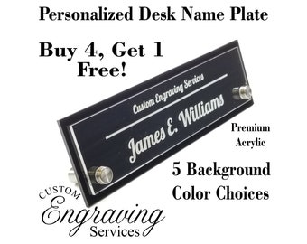 Personalized Desk Plate Custom Engraved HIGH QUALITY Two | Etsy