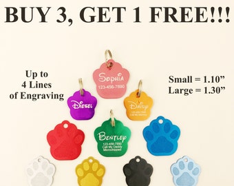 Custom Aluminum Dog Tag With 30 Chain up to 6 Lines of - Etsy