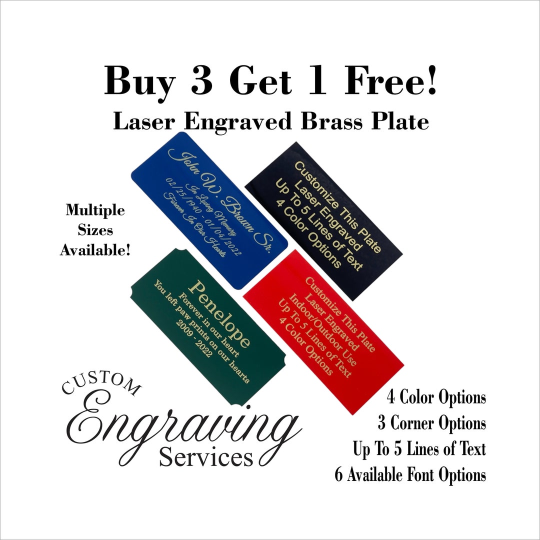 Custom Personalized Engraved Brass Name Plate Plaque Art Label Tag Gift ...