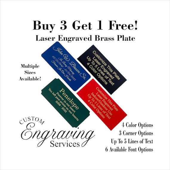 Custom Elegant Engraved Plate Personalized Memorial Plaque - Etsy