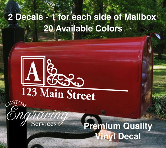 Custom Personalized Vinyl Mailbox Decal 10 Set of 2 20 - Etsy