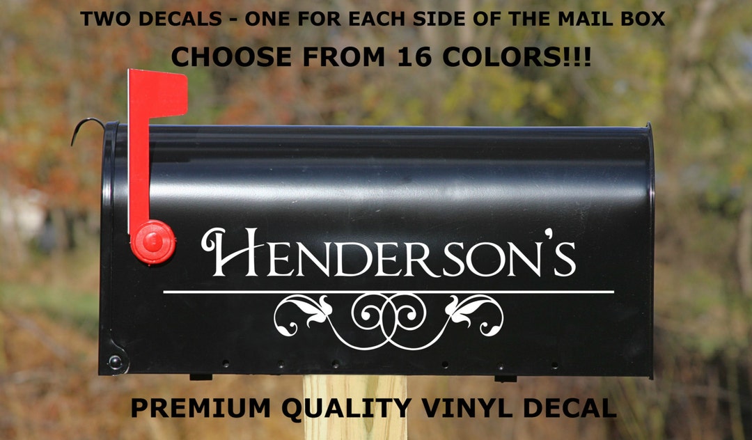 Custom Personalized Vinyl Mailbox Decal #3 - Set of 2 - 16 Colors to ...