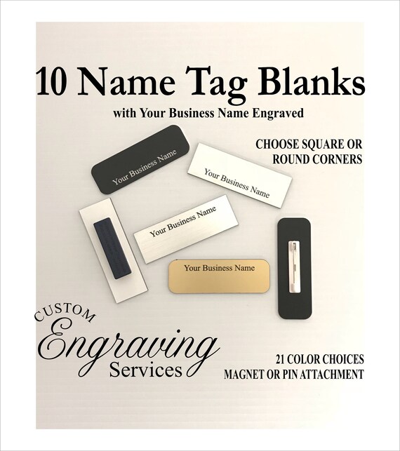 10 Blank Name Pin Tag Badge With Magnet or Pin | Etsy
