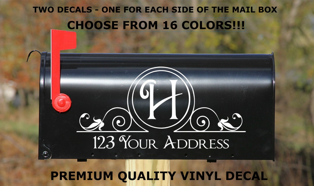 Custom Personalized Vinyl Mailbox Decal #2 - Set of 2 - 16 Colors to ...