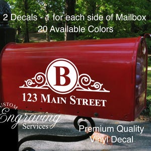 Custom Personalized Vinyl Mailbox Decal #22 - Set of 2 - 20 Colors to ...