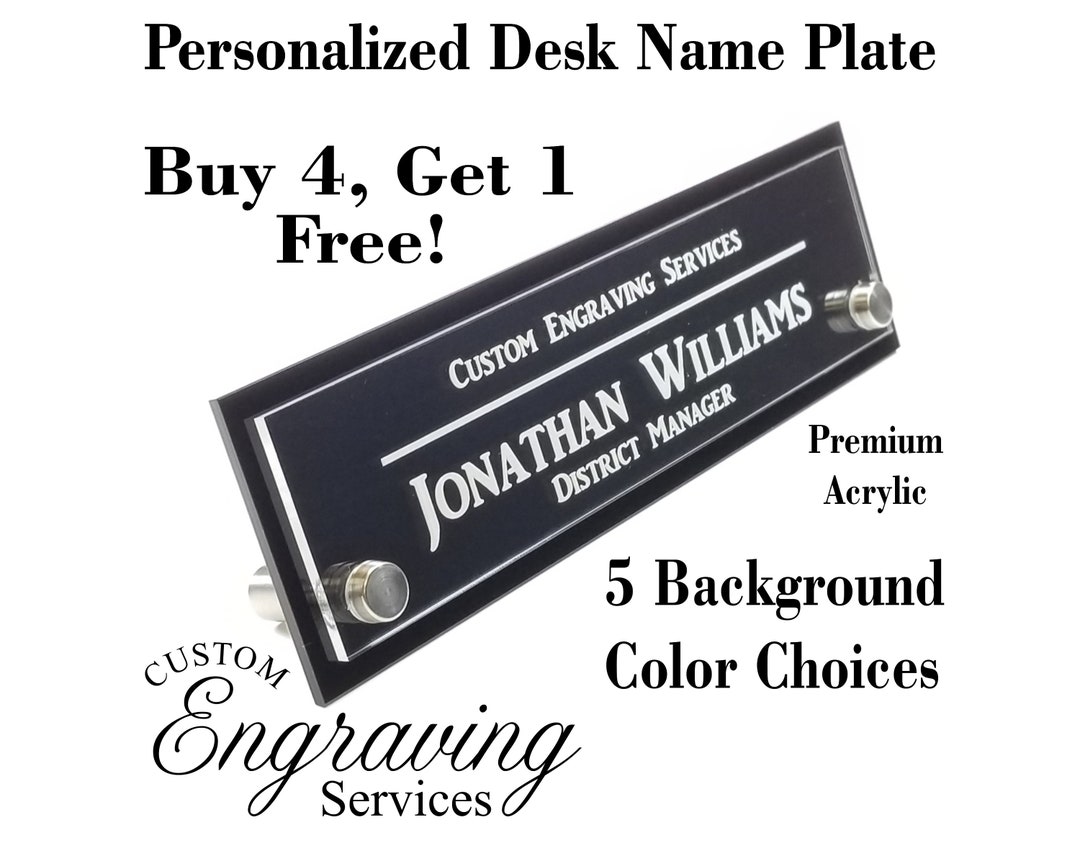 Executive Office Desk Plate - Custom Engraved HIGH QUALITY Two Tone ...