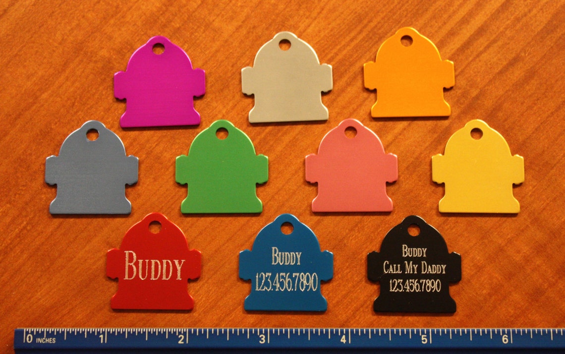 PET Supplies Quality Custom Engraved Fire HYDRANT Tag Pet ID - Etsy