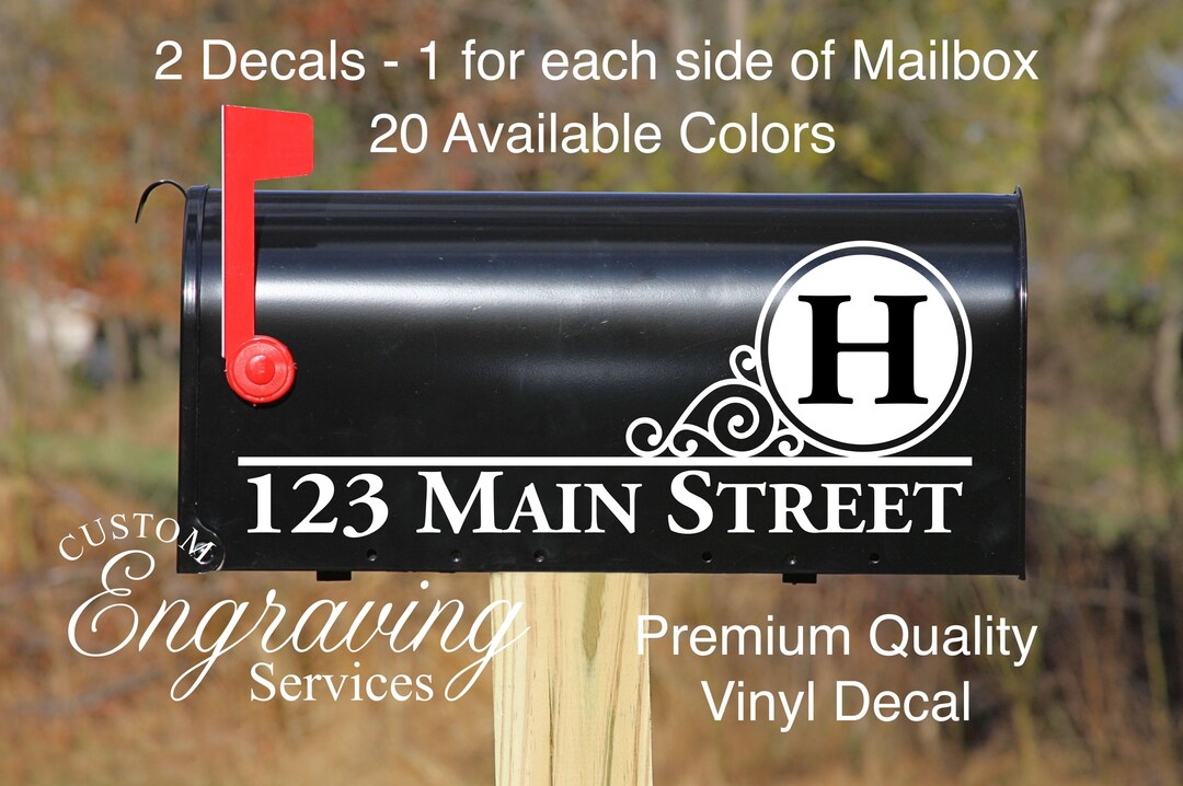 Custom Personalized Vinyl Mailbox Decal #23 - Set of 2 - 20 Colors to ...