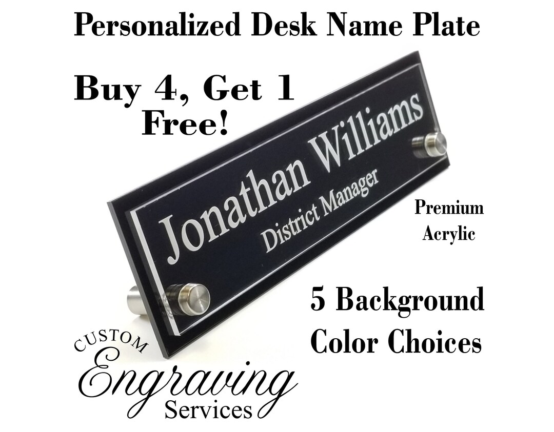 Personalized Desk Plate Custom Engraved HIGH QUALITY Two Tone With ...