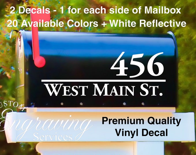Custom Personalized Vinyl Mailbox Decal #4 - Set of 2 - 20 Colors to ...