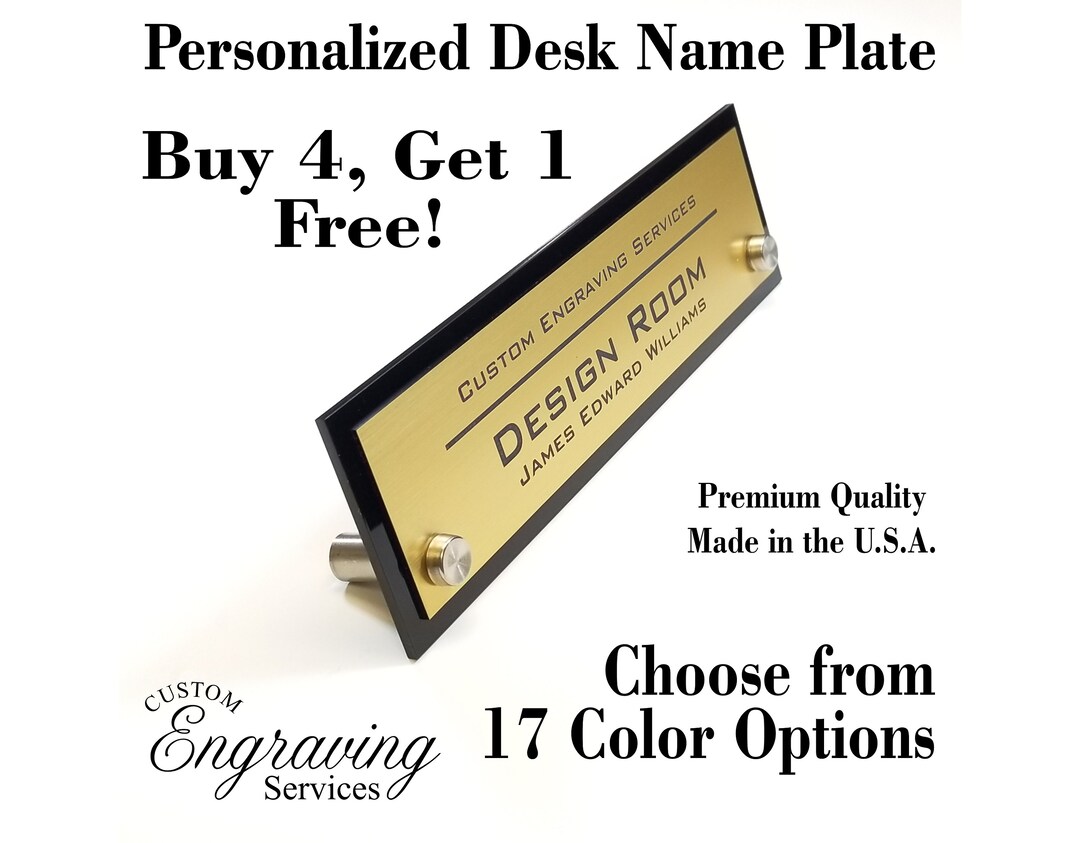 Executive Office Desk Plate - Custom Engraved HIGH QUALITY Two Tone ...