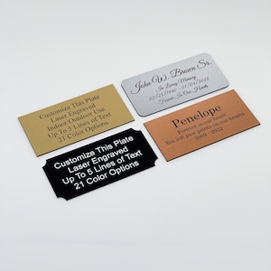 Laser Engraved Name Plate, Personalized Customized Memorial, Urn ...