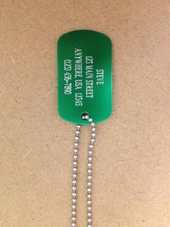 Custom Aluminum Dog Tag With 30 Chain Up To 5 Lines of | Etsy
