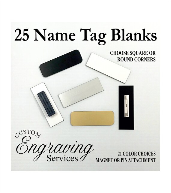 25 Blank Name Pin Tag Badge With Magnet or Pin | Etsy