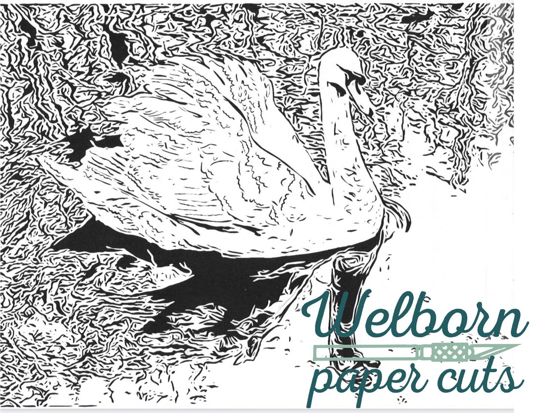 Swan Lake Papercut Template - Etsy