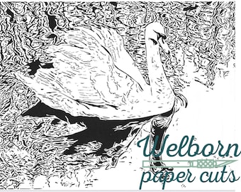 Swan and Cygnet Papercut Template PDF, SVG & PNG - Etsy
