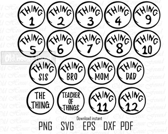 Thing 1 Svg | Etsy