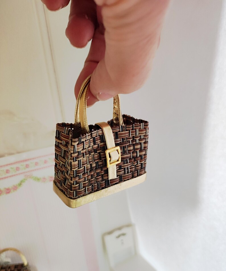 Dollhouse Miniature 1 Chic Shopping Bag, Its Small Satchel, and a ...