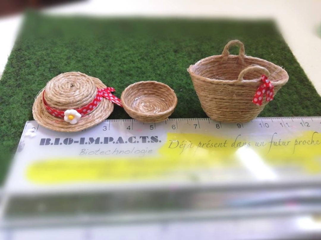 Dollhouse Miniature Lot 3 Pretty Rope Items a Basket a - Etsy