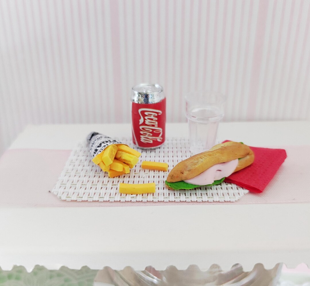 Scene on the Theme of Fast Food Fries Sandwich Coke for Sylvanians or ...