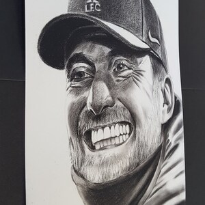 LIVERPOOL FC LFC Original Art - Jurgen Klopp Original Charcoal Drawing ...